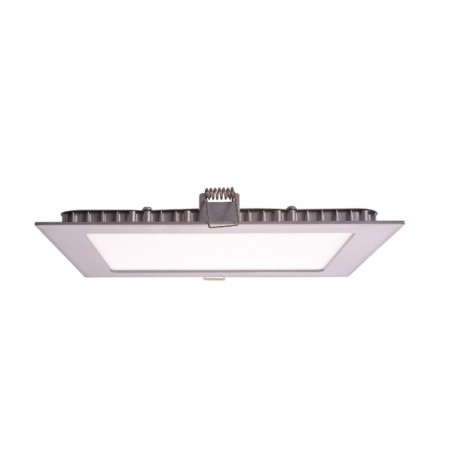 Panel Led 18w Plateado Embutir Cuadrado Luz Fria Interelec
