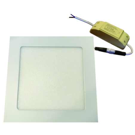 Panel Led 12W cuadrado embutir Luz calida JA
